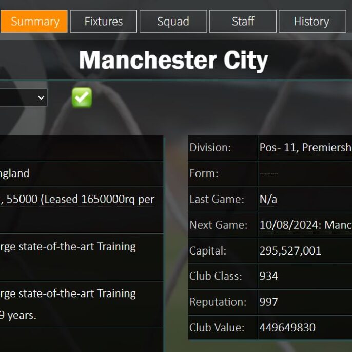 Images - FootballClub Owner - GM Games - Sports General Manager Video Games