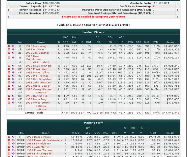 SimLeague Baseball (Online)